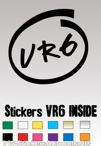 Stickers VR6 INSIDE - StickCompteur.com