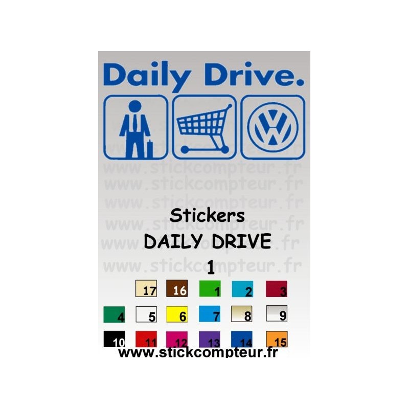 Stickers DAILY DRIVE 1* - StickCompteur.com