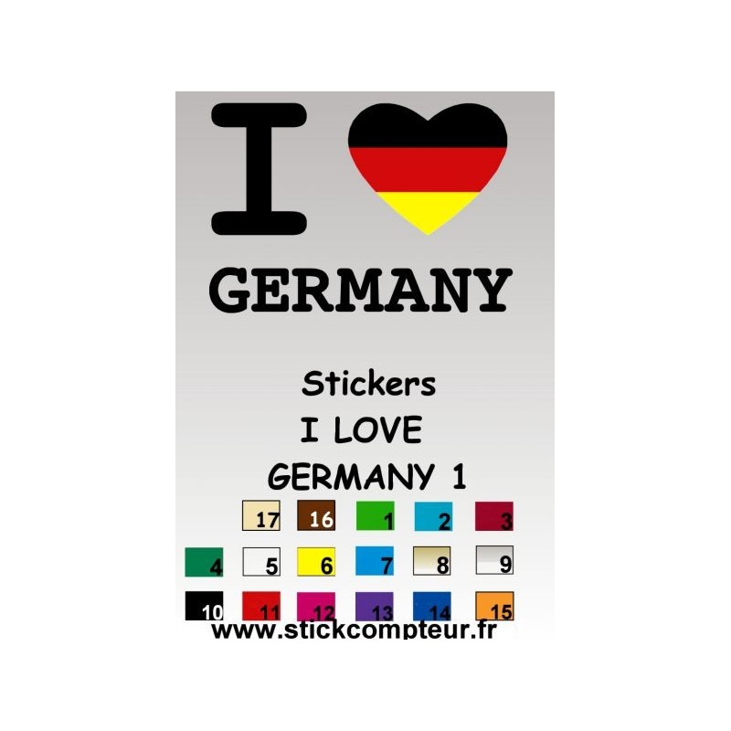 Stickers I LOVE GERMANY 1 - StickCompteur.com