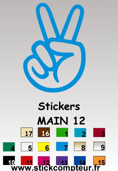 Stickers MAIN 12 - StickCompteur.com
