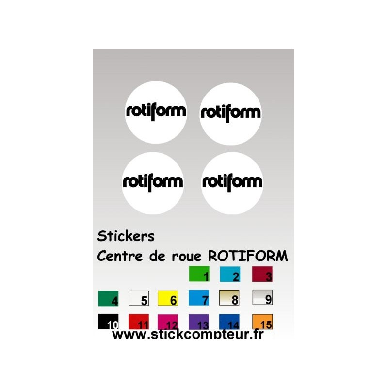 4 Stickers Centre de jantes ROTIFORM - StickCompteur.com